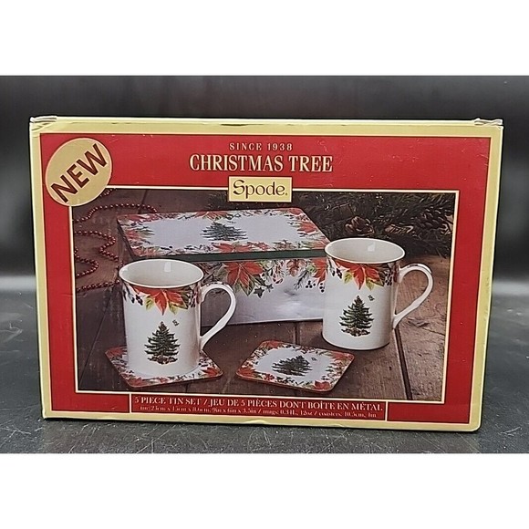 Spode | Kitchen | Spode Portmeirion Christmas Tree 5piece Tin Set Mugs ...
